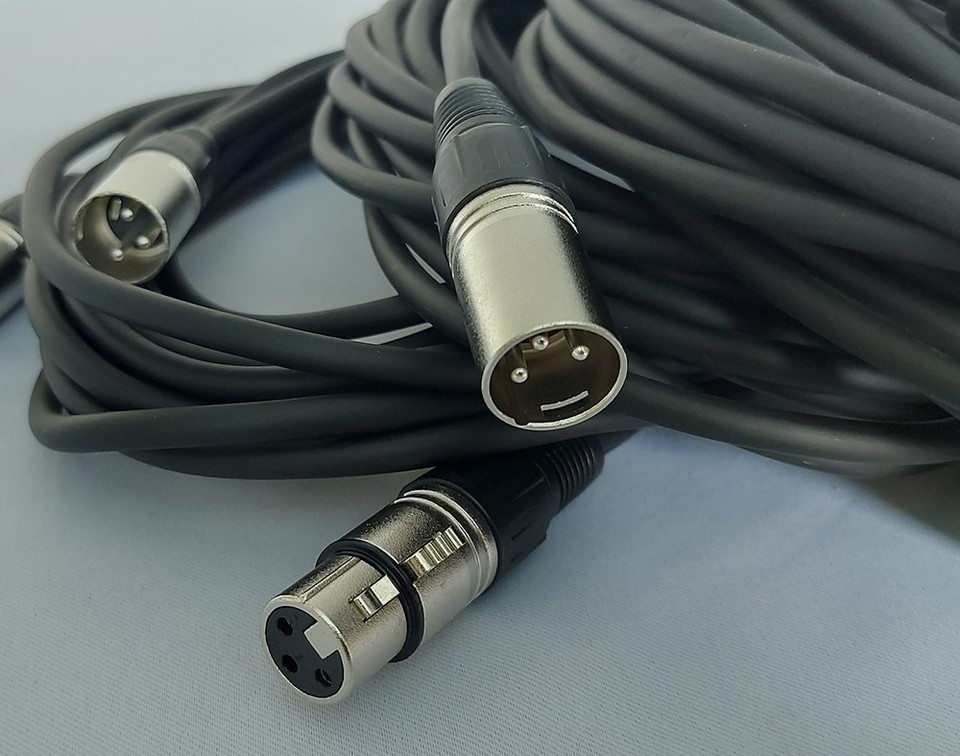 Pack of 5 XLR Microphone Cables 3m – Soft Flexible Leads with ...
