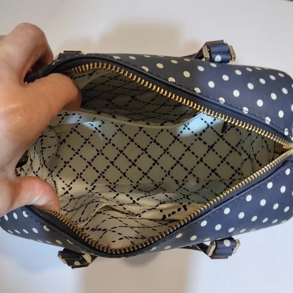 Kate Spade Mini Cassie Navy Polka Dot Grant Street Satchel Crossbody ...