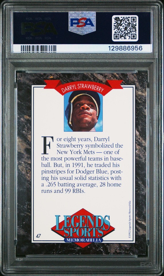 129886956 Darryl Strawberry 1992 Legends Magazine #47 Inserts Hand Cut ...