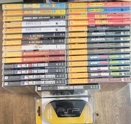PSP UMD VIDEO MOVIES LOT of 24 Umd + 5 Games For Sony PSP (see pics for ...
