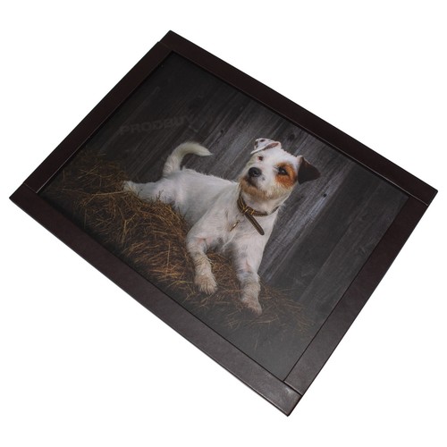 Jack Russell Cushioned Lap Tray Large Faux Leather Padded Dinner ...