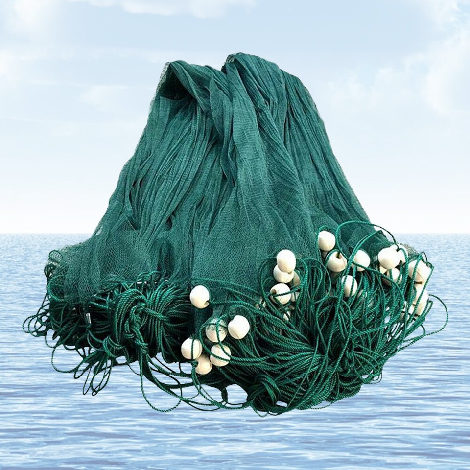 6.5x33' ft Hand Cast Throw Fishing Net Large Network Shrimp Squid Catch ...
