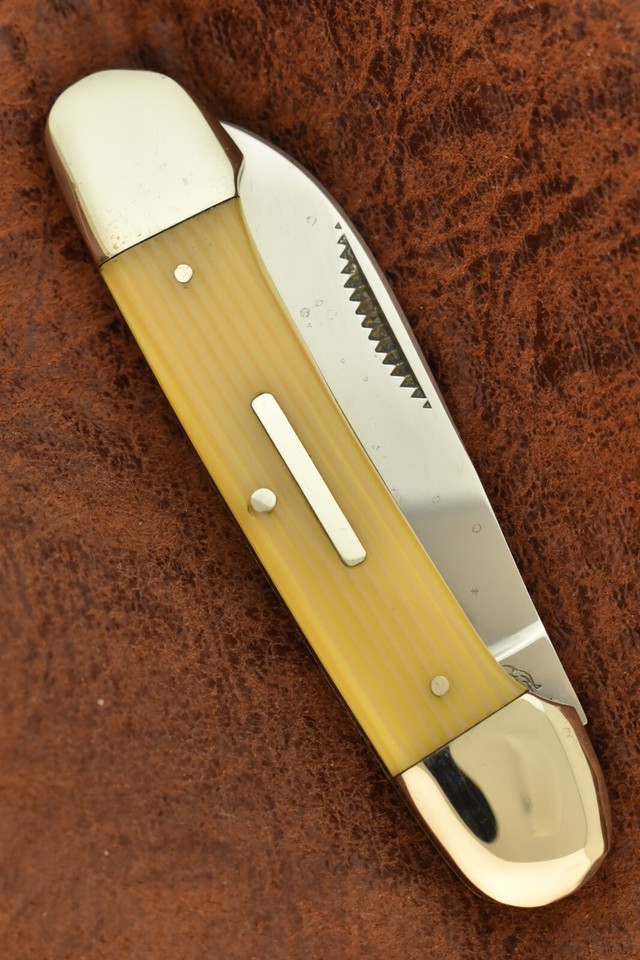 BULLDOG BRAND SOLINGEN GERMANY YELLOW STRIPE CELLULOID CANOE KNIFE 2006 ...