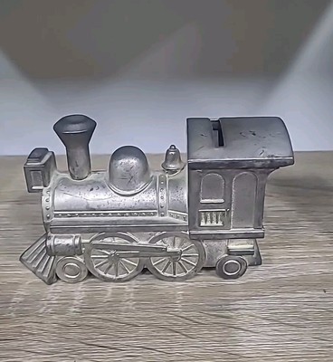 Vintage Train Locomotive Engine Metal Coin Piggy Bank Japan | eBay