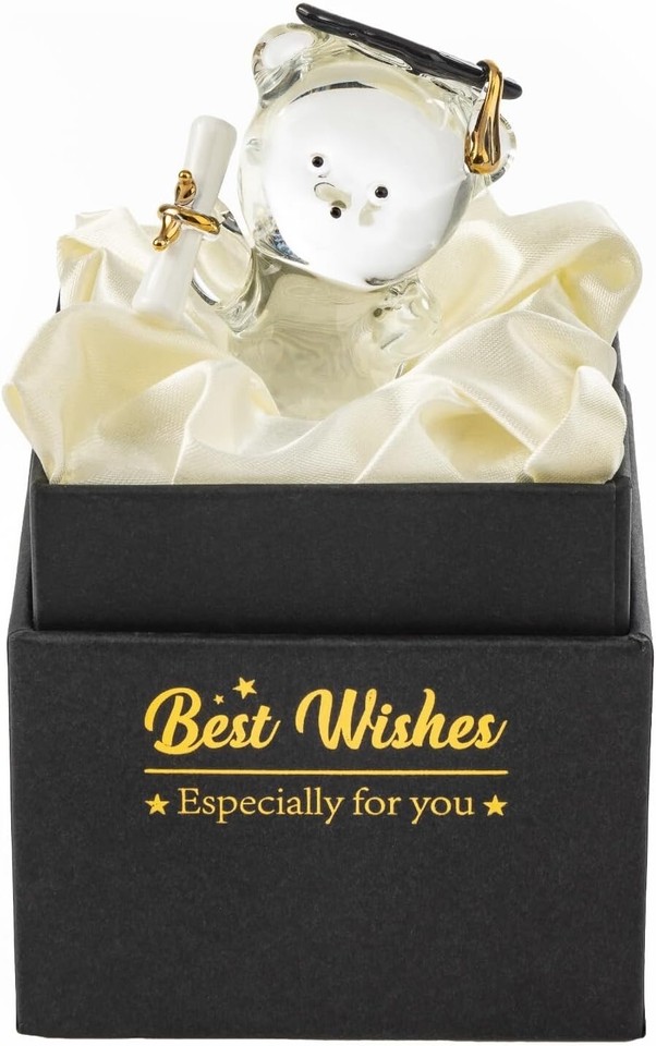Graduation Gift Owl / Teddy Glass Plaque Crystal Ornament with Poem ...