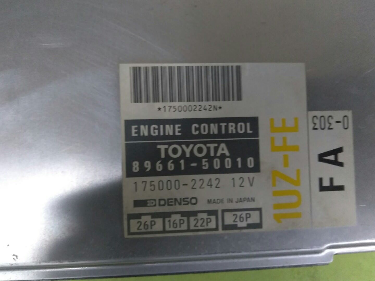 90 91 92 LEXUS LS400 ENGINE ECM ELECTRONIC CONTROL MODULE 89661-50010 ...