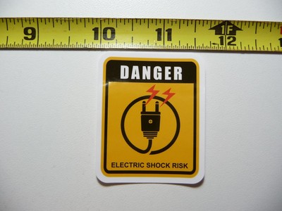DANGER ELECTRIC SHOCK RISK STICKER DECAL BUSINESS COMPANY POLICY ...