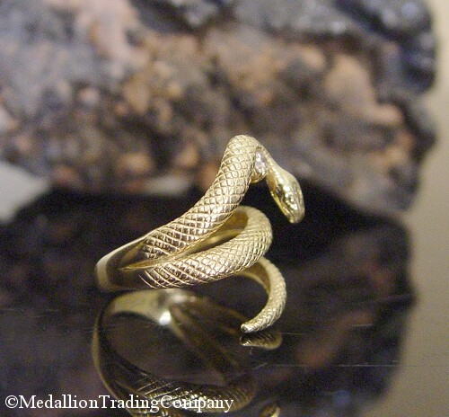 Designer 18k Yellow Gold Coiled Serpent Snake Diamond Bypass Wrap Ring ...