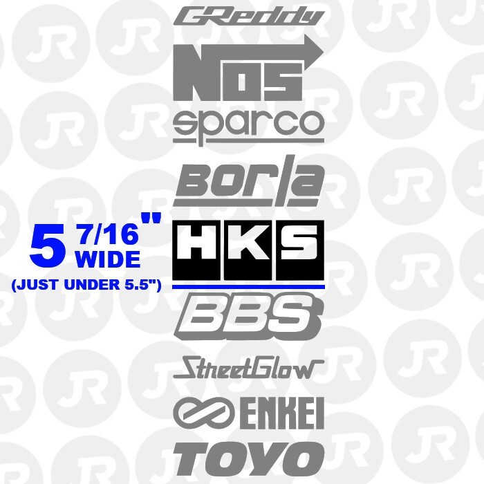 9 Car Automotive Sponsor Decals Pack JDM Drift Racing Sport Logos Gloss ...