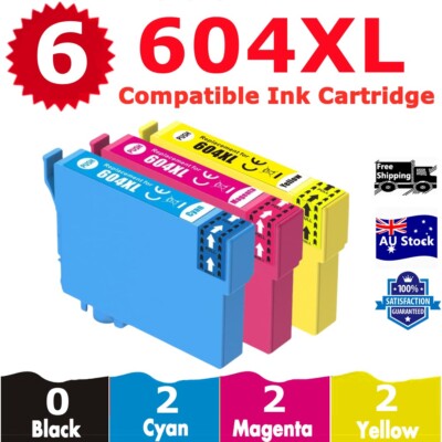 6x Compatible 604 604XL Colour Ink For Epson XP 2200 3200 4200 WF 2910 ...