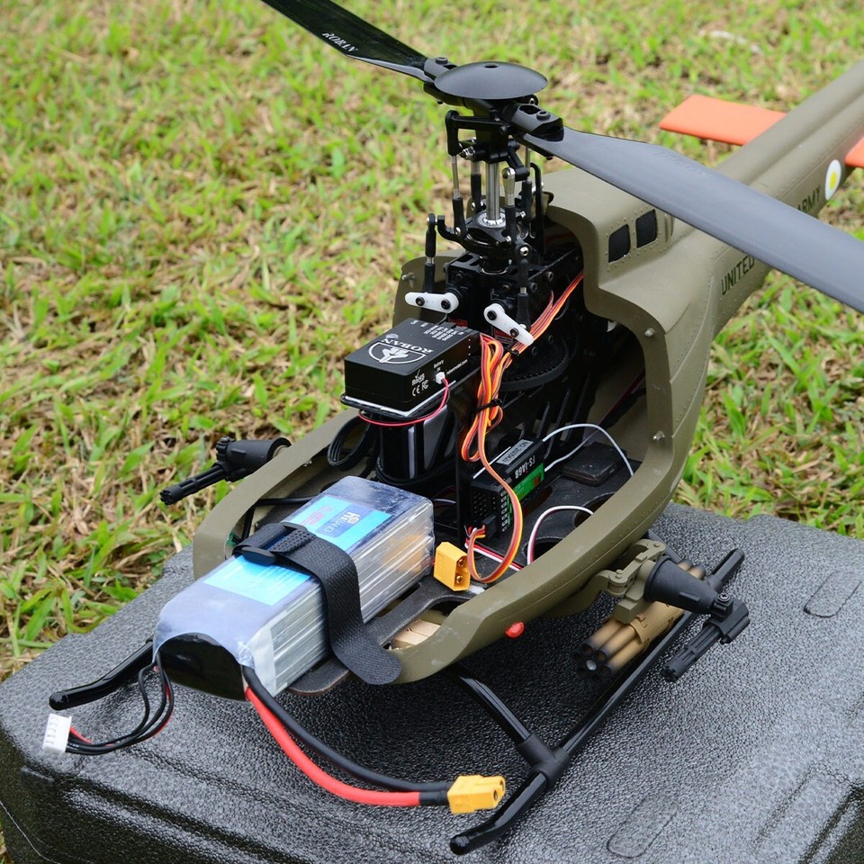 Roban 470 Size RTF UH-1D Army Green RC GPS Helicopter X2 Flight control ...