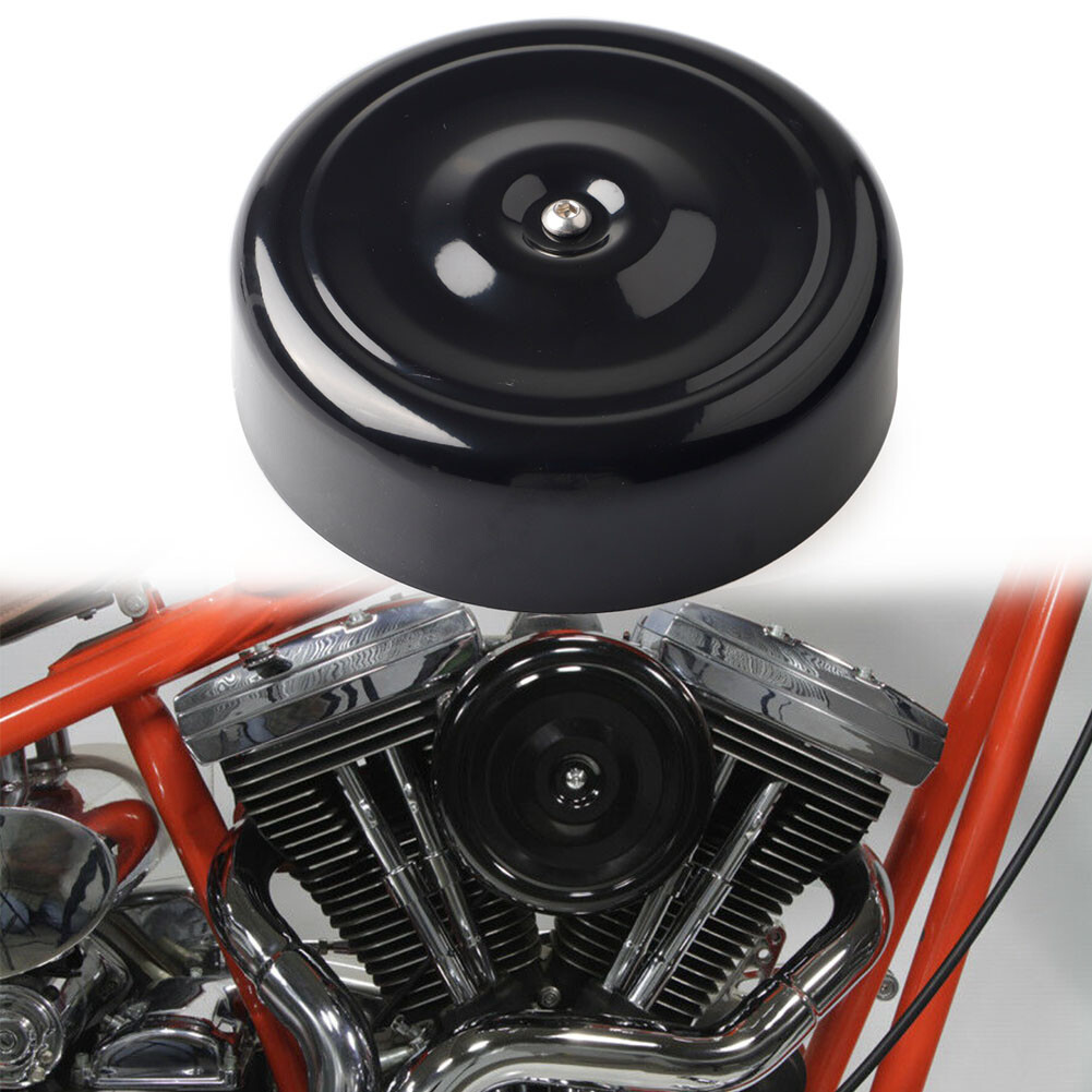 7" Black Air Cleaner Intake Filter Cover For Harley Electra Glide Dyna ...