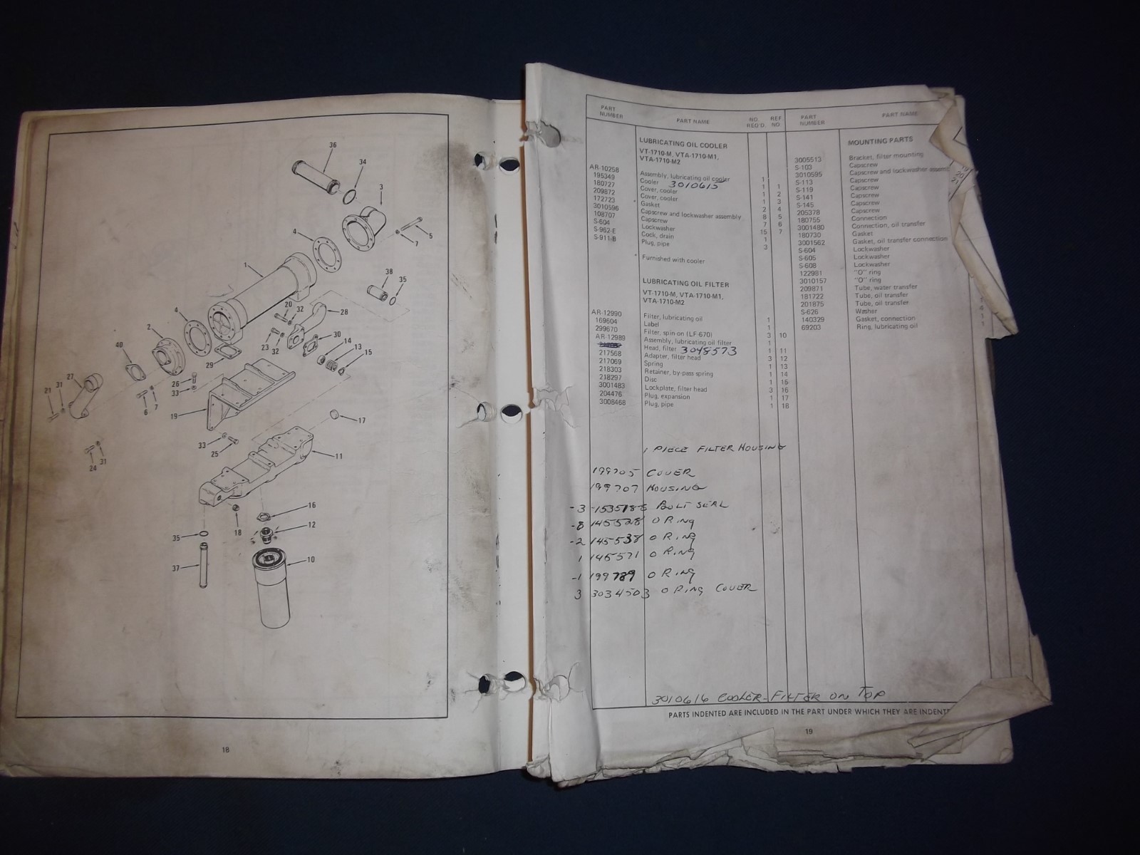 CUMMINS V1710-M VT-1710-M VTA-1710-M1 VTA-1710-M2 ENGINE PARTS MANUAL ...