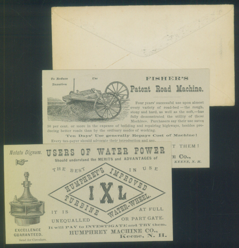 1800s Humphrey Machine Keene, NH Fisher's, Road Construction, Water ...