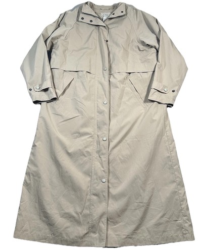 LL Bean Trench Coat Women's M Reg Brown Full Zip Snap Front Lined No ...