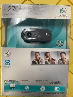 LOGITECH C270h HD 720p Webcam Built In Microphone 3mp Computer Video ...
