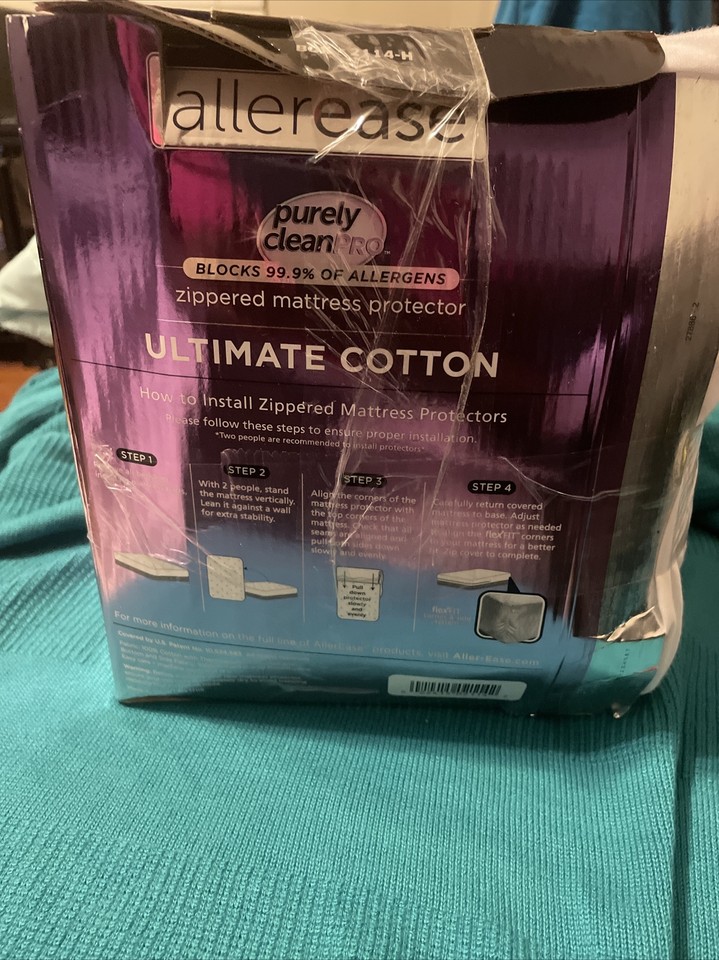 ALLEREASE ULTIMATE COTTON ZIPPERED MATTRESS PROTECTOR, QUEEN @81 | eBay