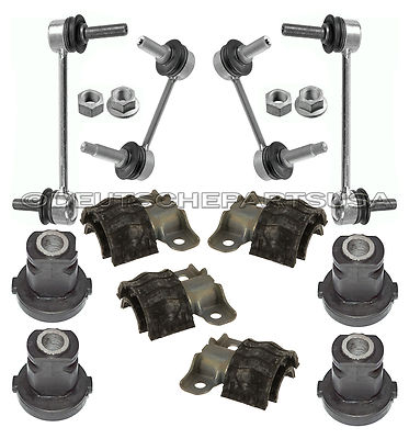 STEERING RACK MOUNT SWAY STABILIZER BAR BUSHINGS + LINKS fr Mercedes ...