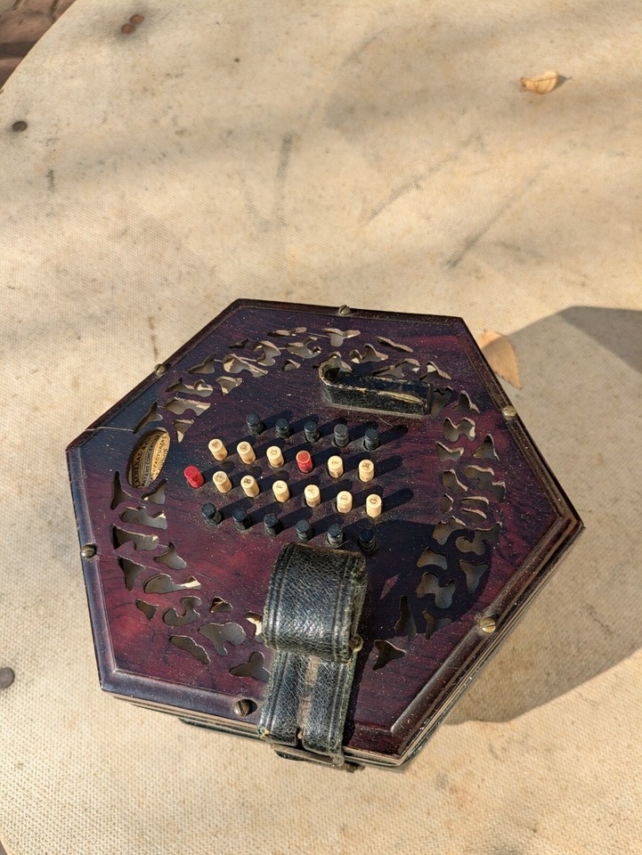 LACHENAL 48 Button English CONCERTINA w LEATHER and WOOD CASE | eBay