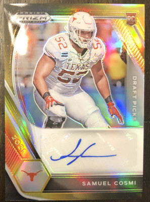 2021 Panini Draft Picks Samuel Cosmi Black Gold Prizm Rookie Autograph ...