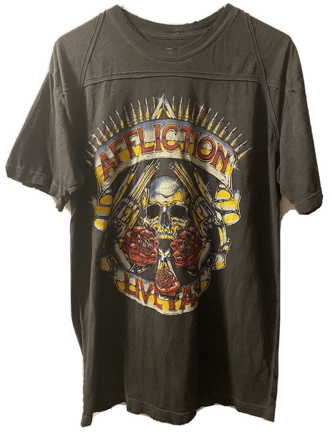 Affliction Live Fast World Tour 1973 Skull Guns-Roses… - Gem