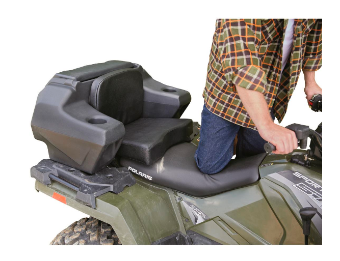 ATV Seat Backrest Storage 4 Wheeler Locking Padded Waterproof Rear ...