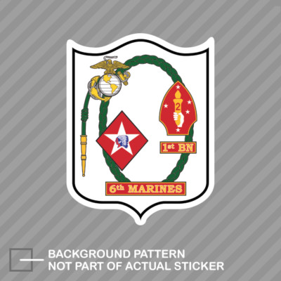 1st Battalion 6th Marine Regiment USMC V2 Sticker Decal Vinyl Marines ...