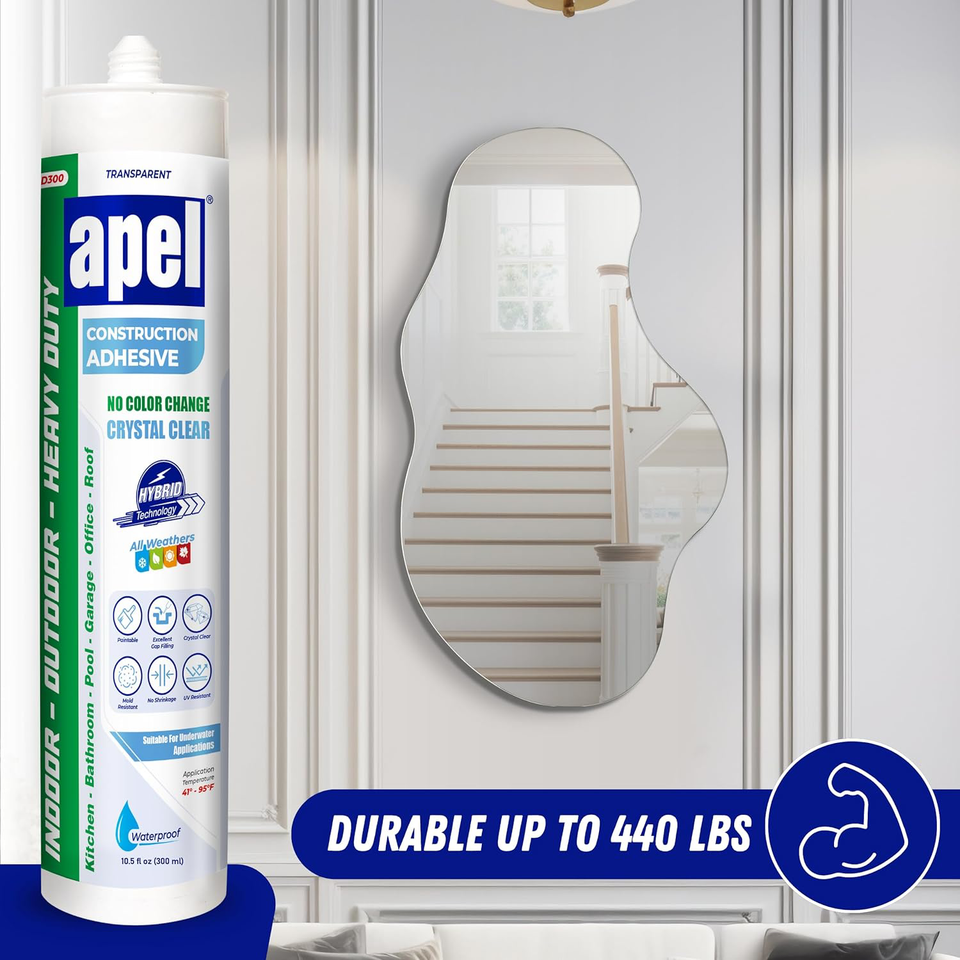 Apel HD300 Construction Adhesive Hybrid Sealant, Crystal Clear ...