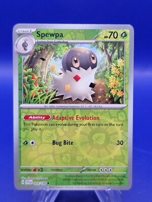 SPEWPA 009/198 REVERSE HOLO Scarlet Violet Pokemon Card w TOP LOADER NM ...