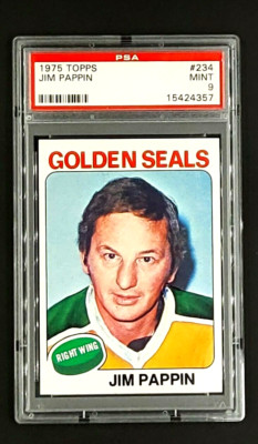 1975 Topps #234 Jim Pappin Golden Seals PSA 9 Mint Only 13 Graded ...