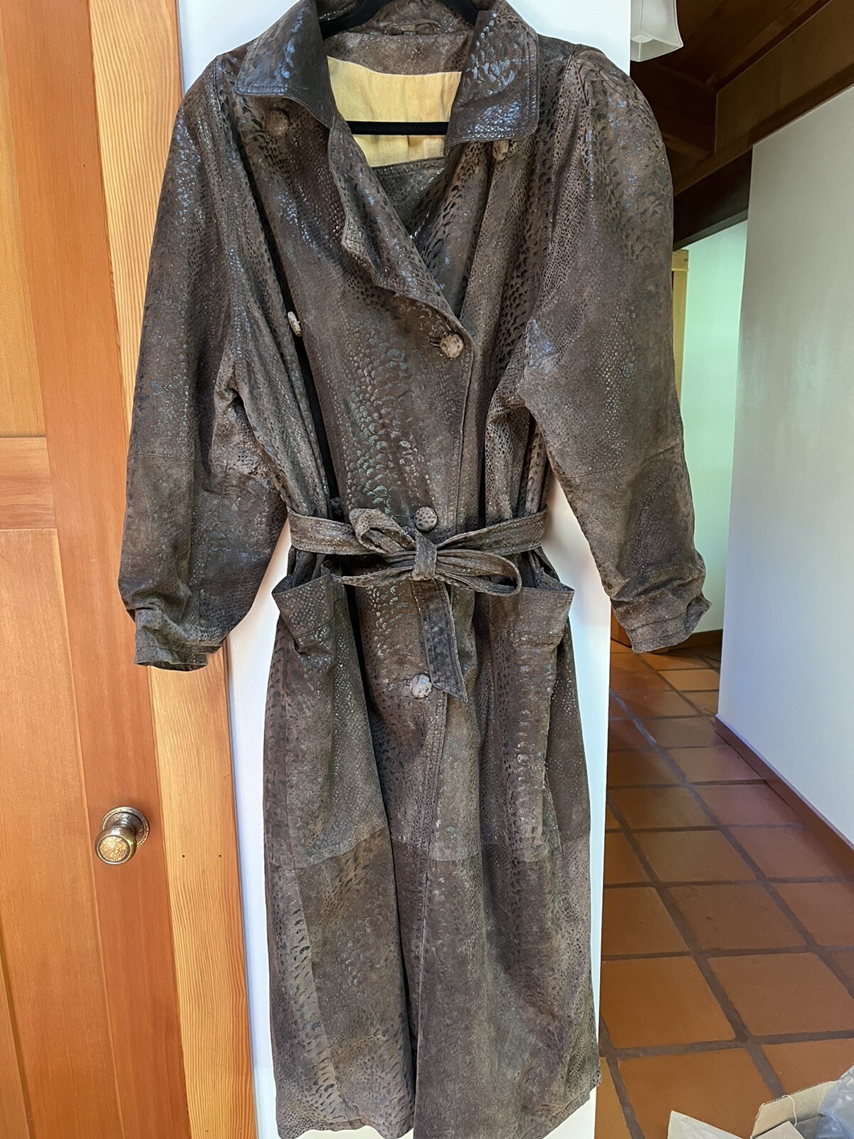 Vintage burning man coat maxi long leather - Gem