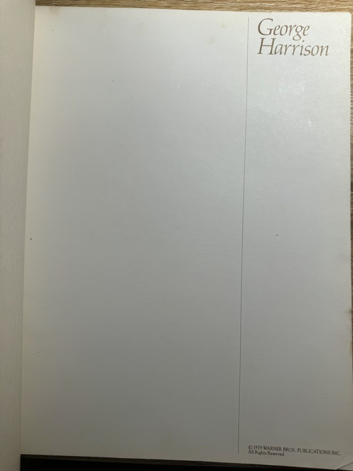 George Harrison, George Harrison, Songbook, 1979 | eBay