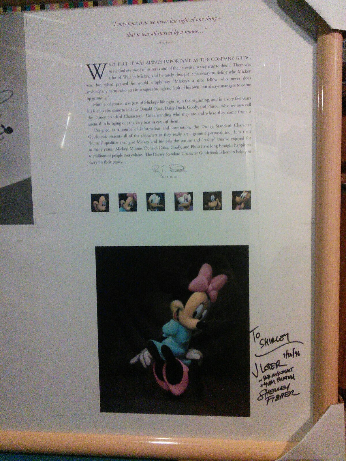 DISNEY RARE STANDARD CHARACTER GUIDEBOOK MICKEY/MINNIE PAGE SIGNED | eBay