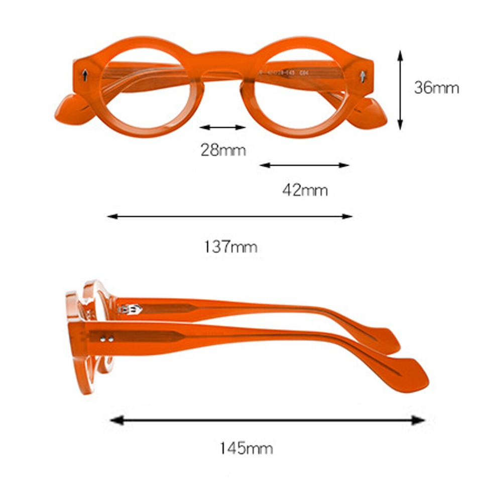 Acetate Round Retro Eyeglasses For Men Women Classic Glasses Thick ...