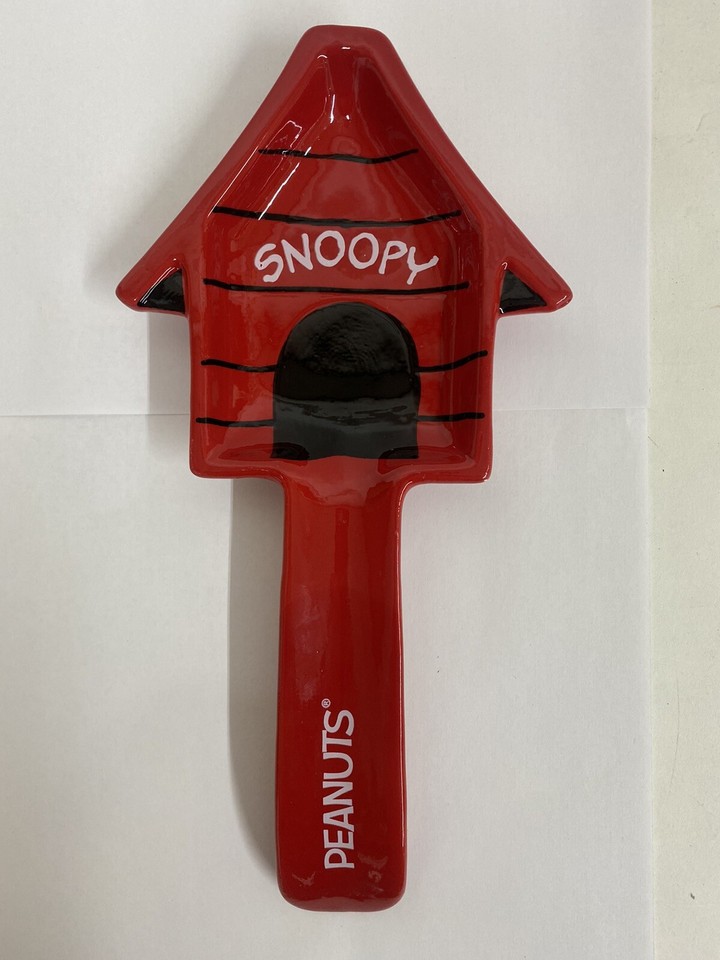 Peanuts Snoopy Red Dog House Spoon Rest Stoneware 9.5-in Long NEW | eBay