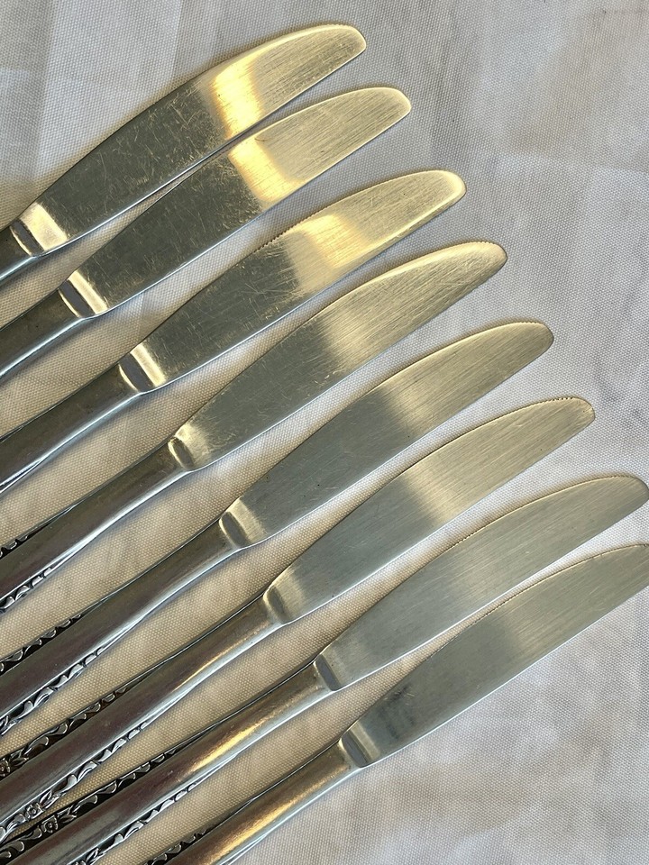 Oneida Northland Love Story Dinner Knives Flatware Lot Of 8 Japan A195 ...