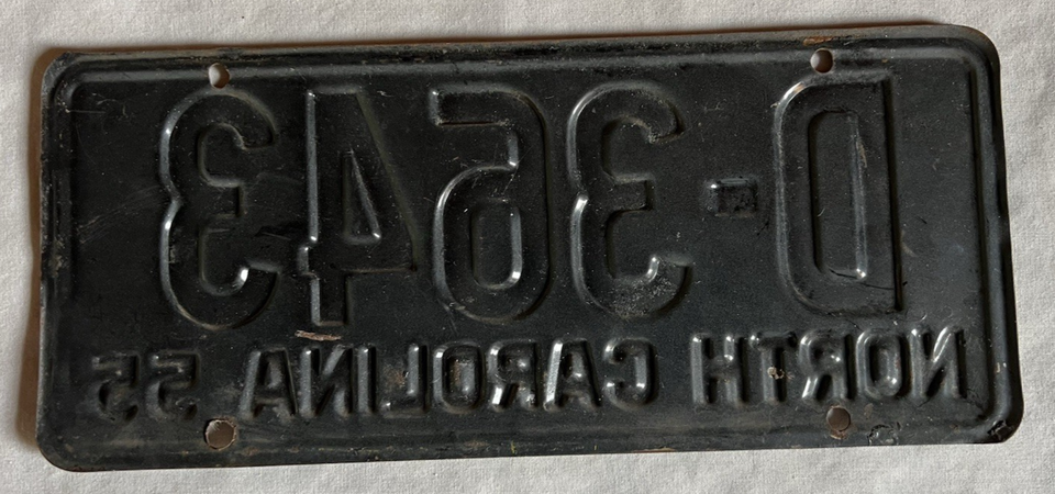 1955 North Carolina Dealer License Plate (#D-3643) | eBay