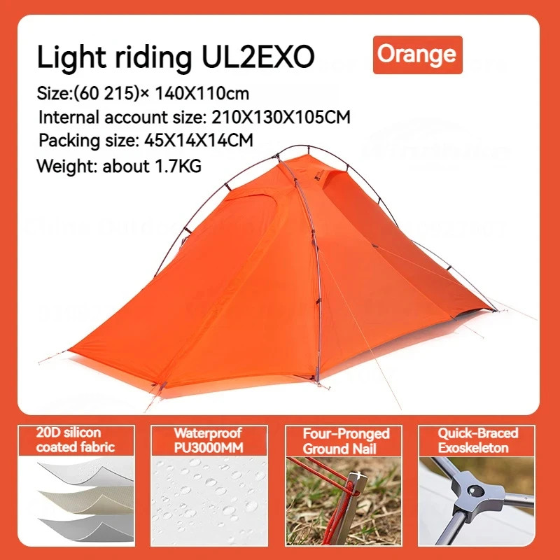 MOBI GARDEN UL 2 EXO Camping Hiking Tent 1-2 Person Ultralight 1.7KG ...