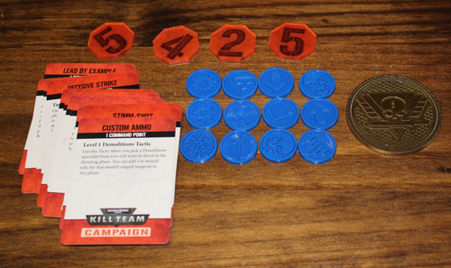 Warhammer 40K Kill Team Coin w/ 12 cards Markers and 3D printed markers ...