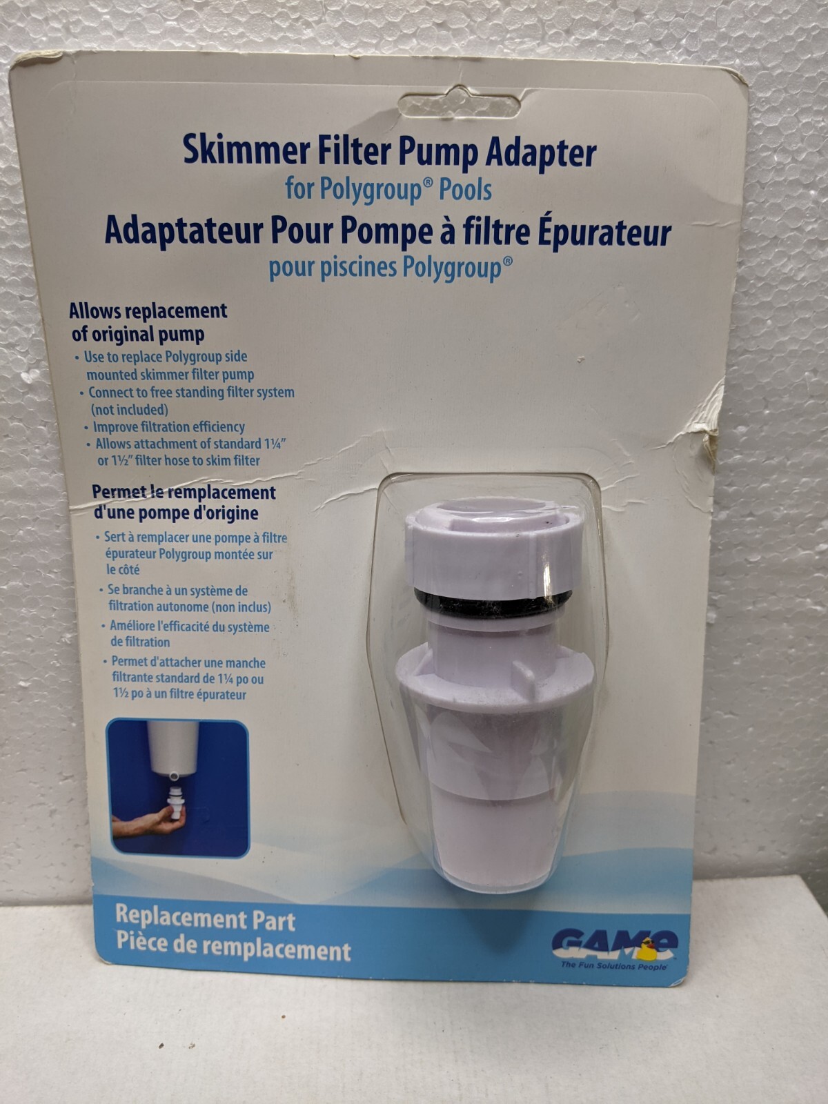 GAME 4552 Skim Filter Pump Adapter (For Intex & Bestway Pools) New in ...