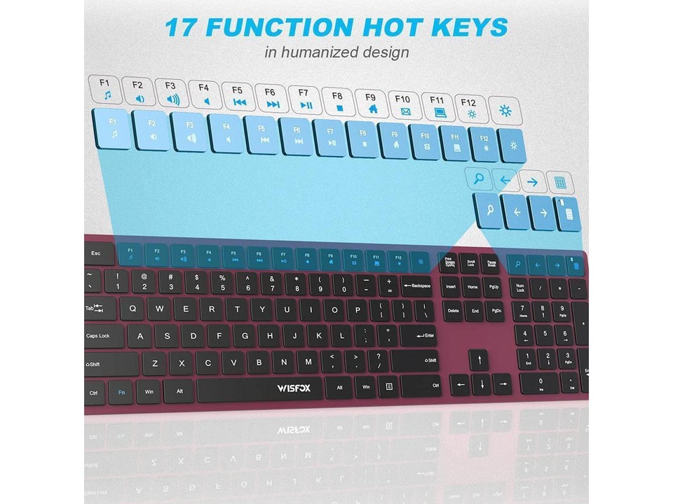 2.4GHz WisFox Wireless Keyboard Lag-Free Ultra Slim Keyboard for ...