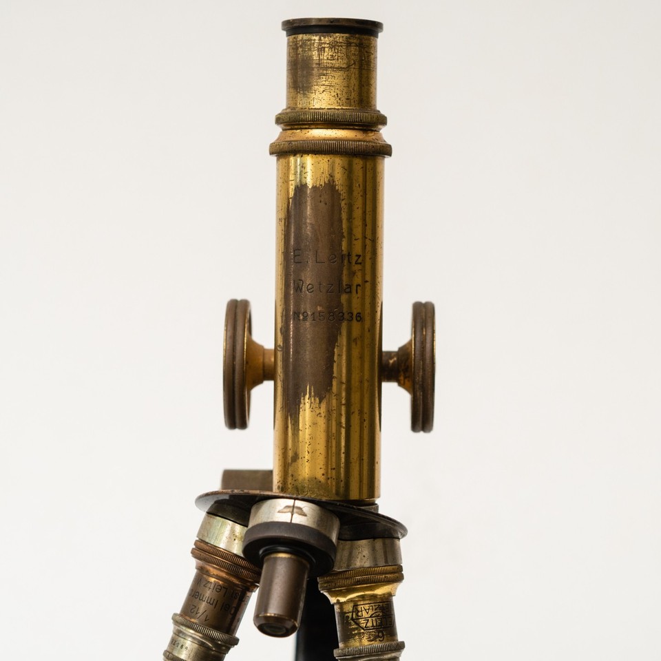 E. Leitz Wetzlar microscope 1912 Brass Microscope serial # 158336 | eBay