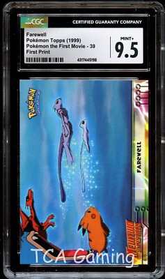 CGC 9.5 MINT+ Farewell TOPPS The First Movie BLUE LOGO Pokemon Card 198 ...