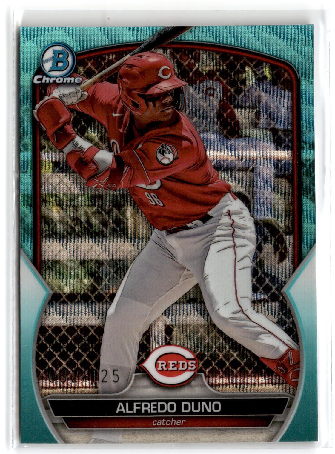 Alfredo Duno 2023 Bowman Chrome Aqua Wave Refractor #/125 Cincinnati ...