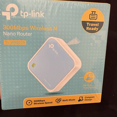 TP-LINK Ethernet Wireless Nano Pocket Router Travel TL-WR802N 802.11n ...