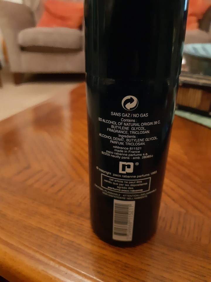Paco Rabanne XS for men Deo spray from year of release 1993. New Old ...