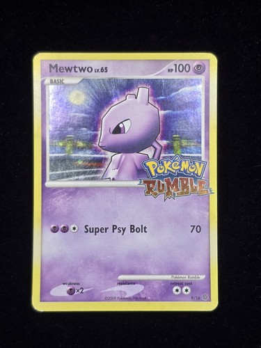 Pokémon Mewtwo Lv 65 Rumble Holo 9/16 Rare 2009 Vintage Stamped Slight ...