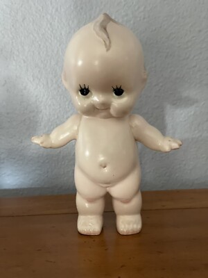 Kewpie Cupie Doll Ceramic Figurine Bisque Hand Paint 7.5" Tall W/ Angel ...