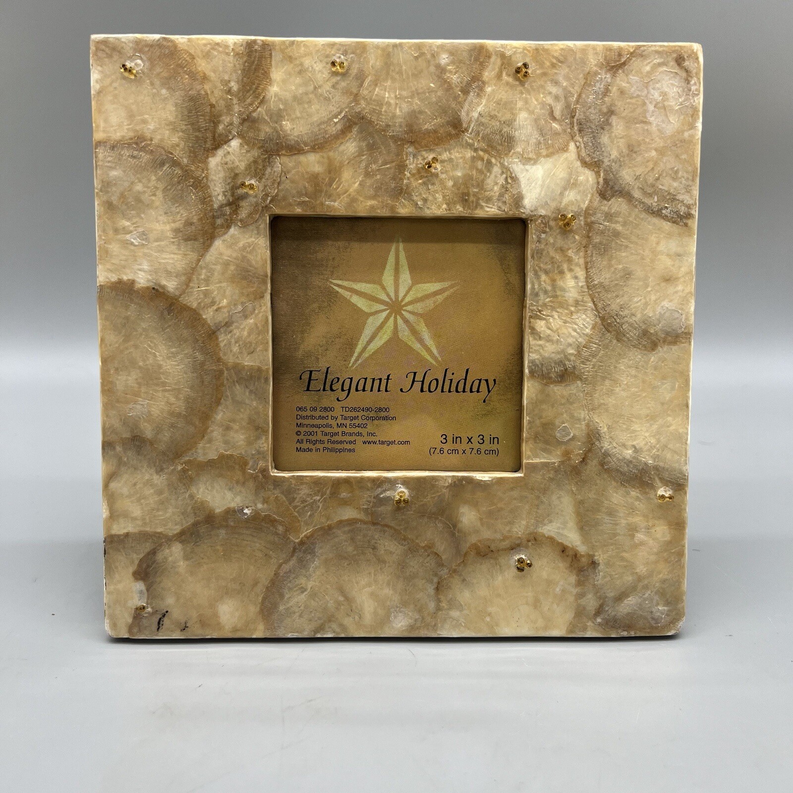 Gold Capiz Shell Large Picture Frame 7” Square For 3 X 3 Photo | eBay