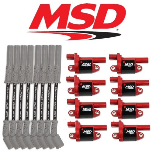 MSD Red Ignition Coil/Black Plug Wire Kit For 14+ Cadillac/Chevy/GMC 5 ...